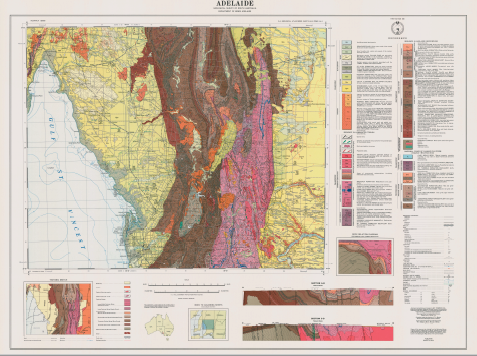 Adelaide 250K Sheet SI 54-09 Geological map - Map - SARIG catalogue
