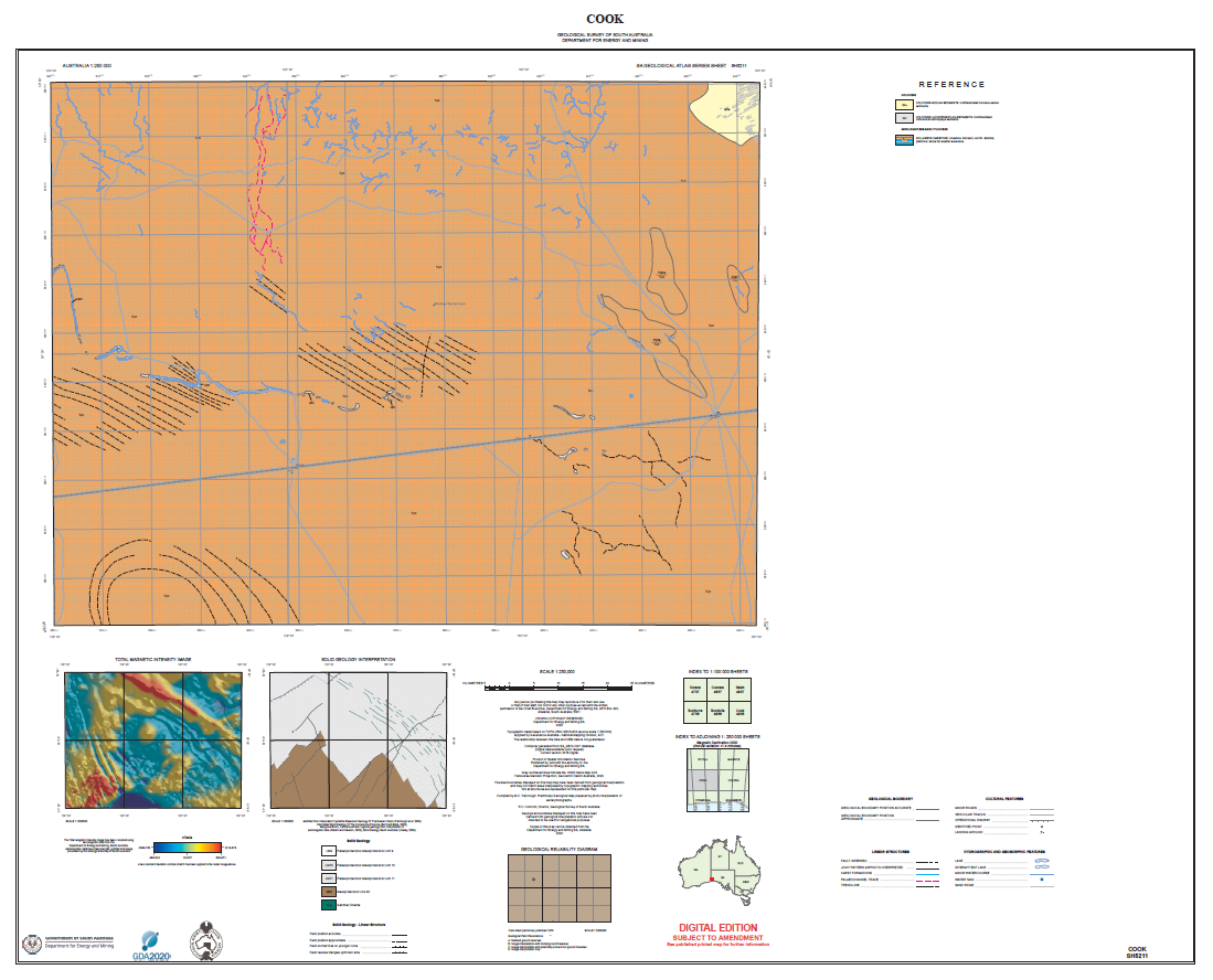 Cook 250k Sheet SH 52-11 Geological map (Digital Edition) - Map - SARIG ...