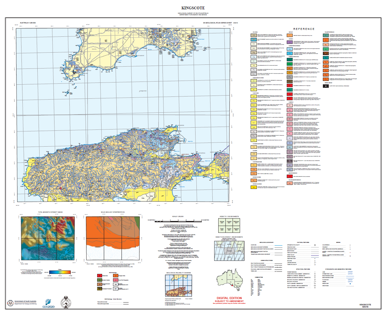 Kingscote 250K Sheet SI 53-16 Geological map (Digital Edition) - Map ...