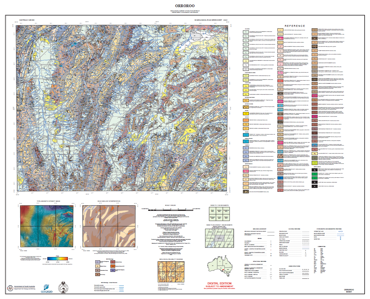 Orroroo 250K Sheet SI 54-01 Geological map (Digital Edition) - Map ...